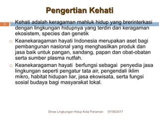 Bahan kabid p2 klh sosialisasi taman kehati | PPTX