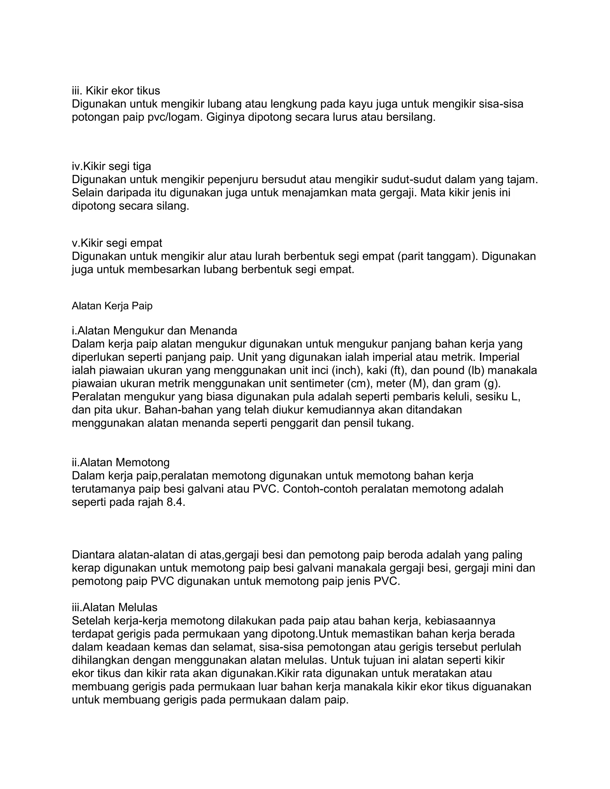 Bahan kerja kayu | DOCX