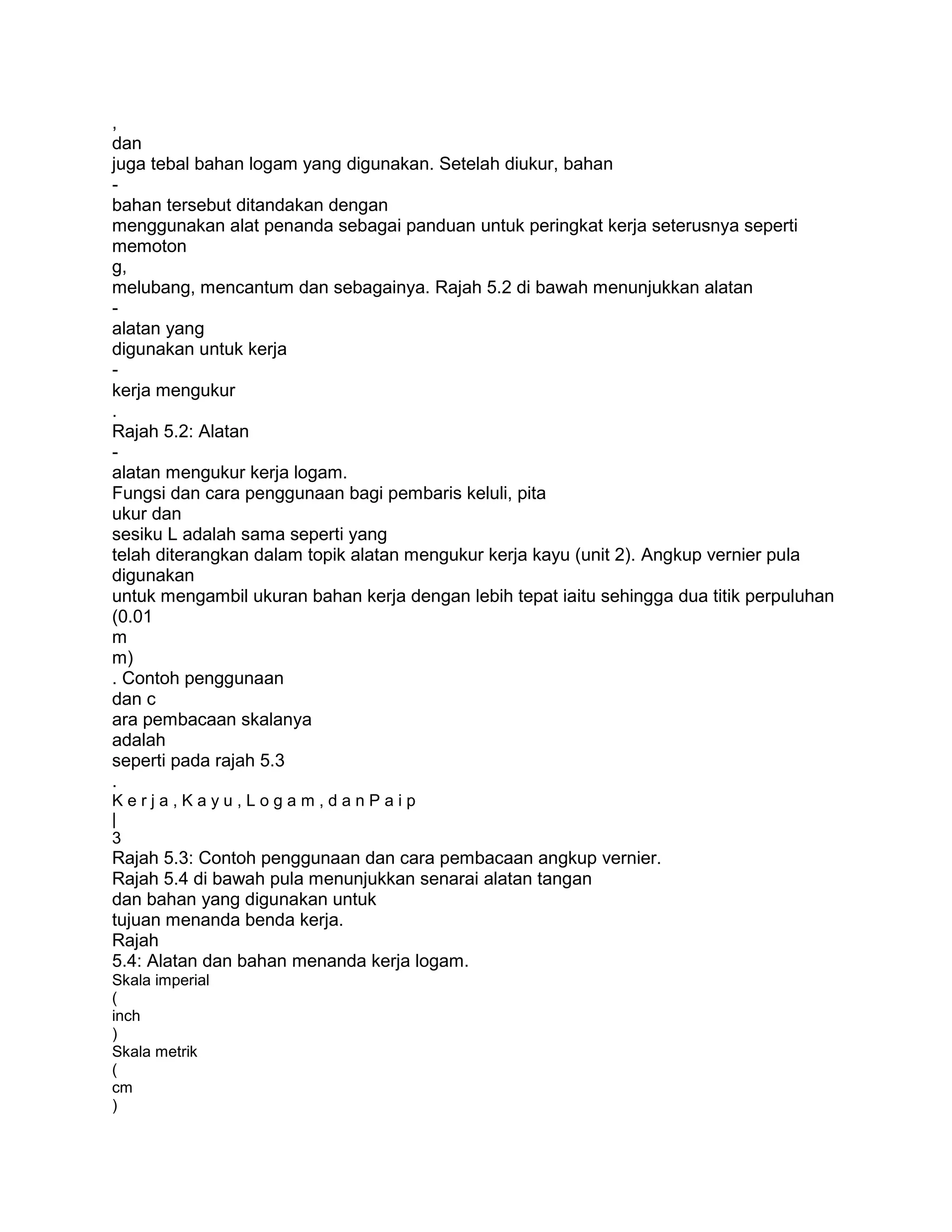 Bahan kerja kayu | DOCX