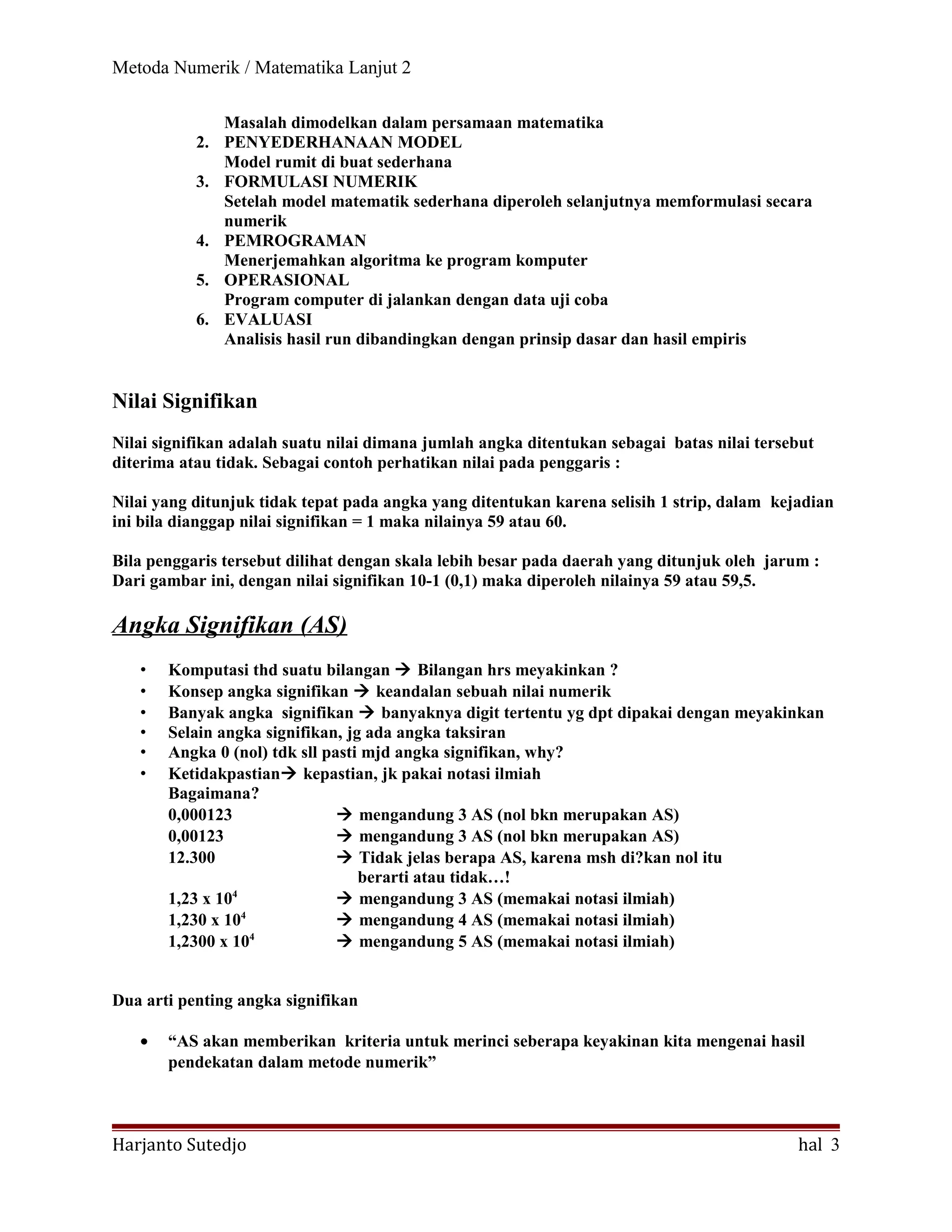 Bahan kuliah 1 metoda numerik | DOC