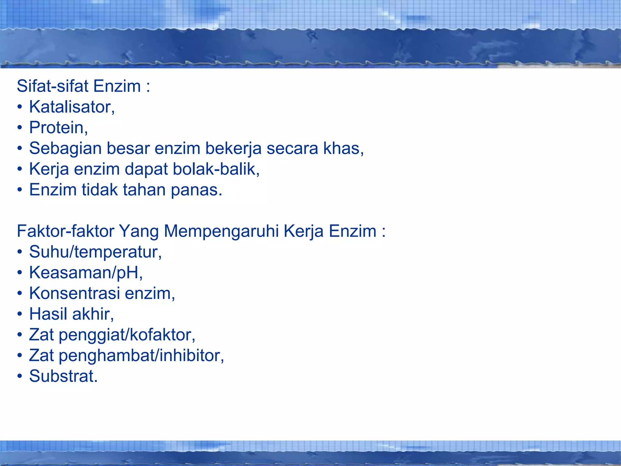 Bahan kuliah sel dan enzim sistem respirasi | PPTX