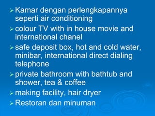 Bahan kuliah pengantar perhotelan | PPTX