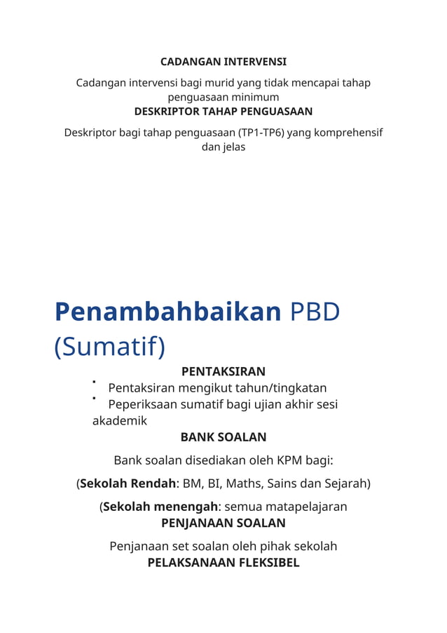 BAHAN KURSUS PENTAKSIRAN BILIK DARJAH (PBD) | DOCX