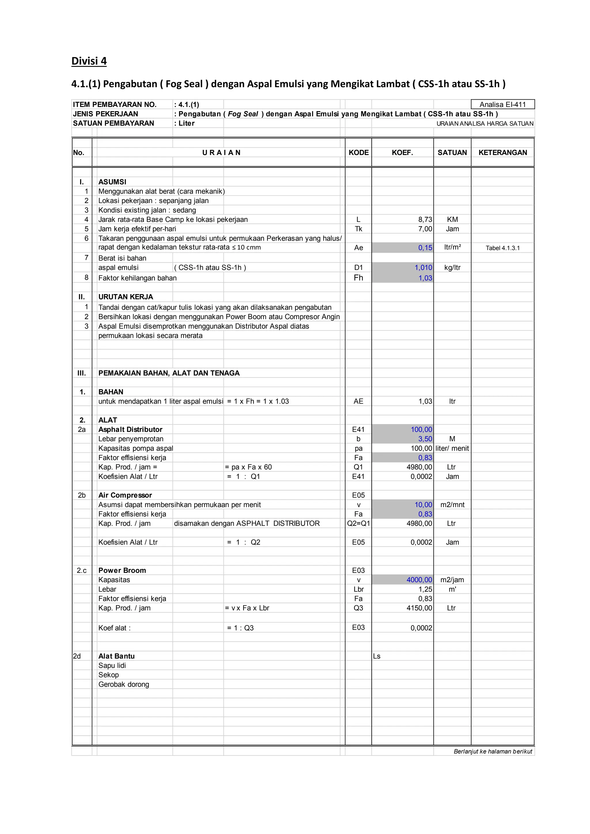 AHSP BIDANG BINA MARGA SESUAI SPESIFIKASI 2018 | PDF