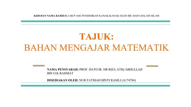BAHAN MENGAJAR MATEMATIK UNTUK KANAK-KANAK.pptx