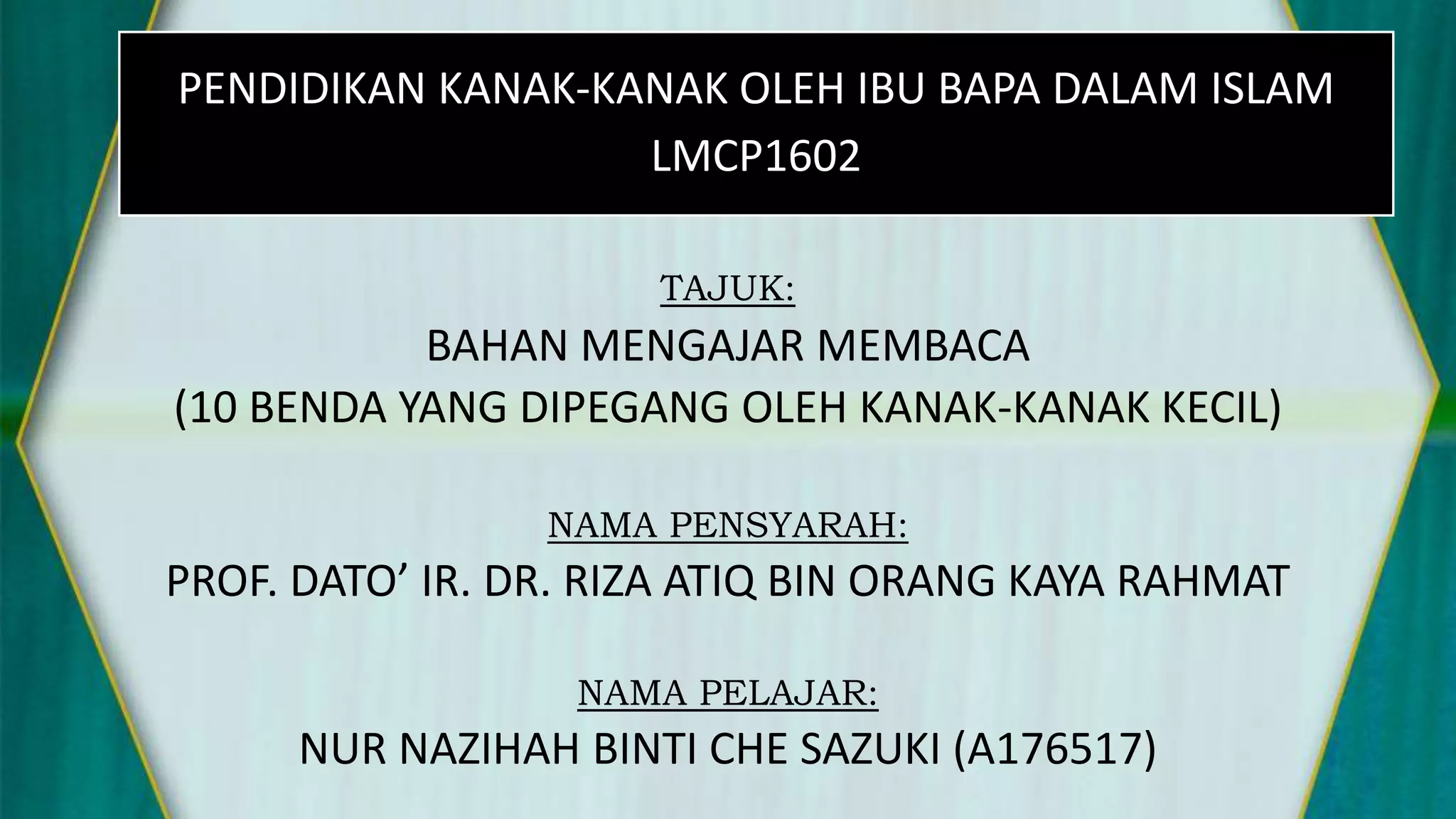 Membaca Awal 10 Benda Anak | PPT