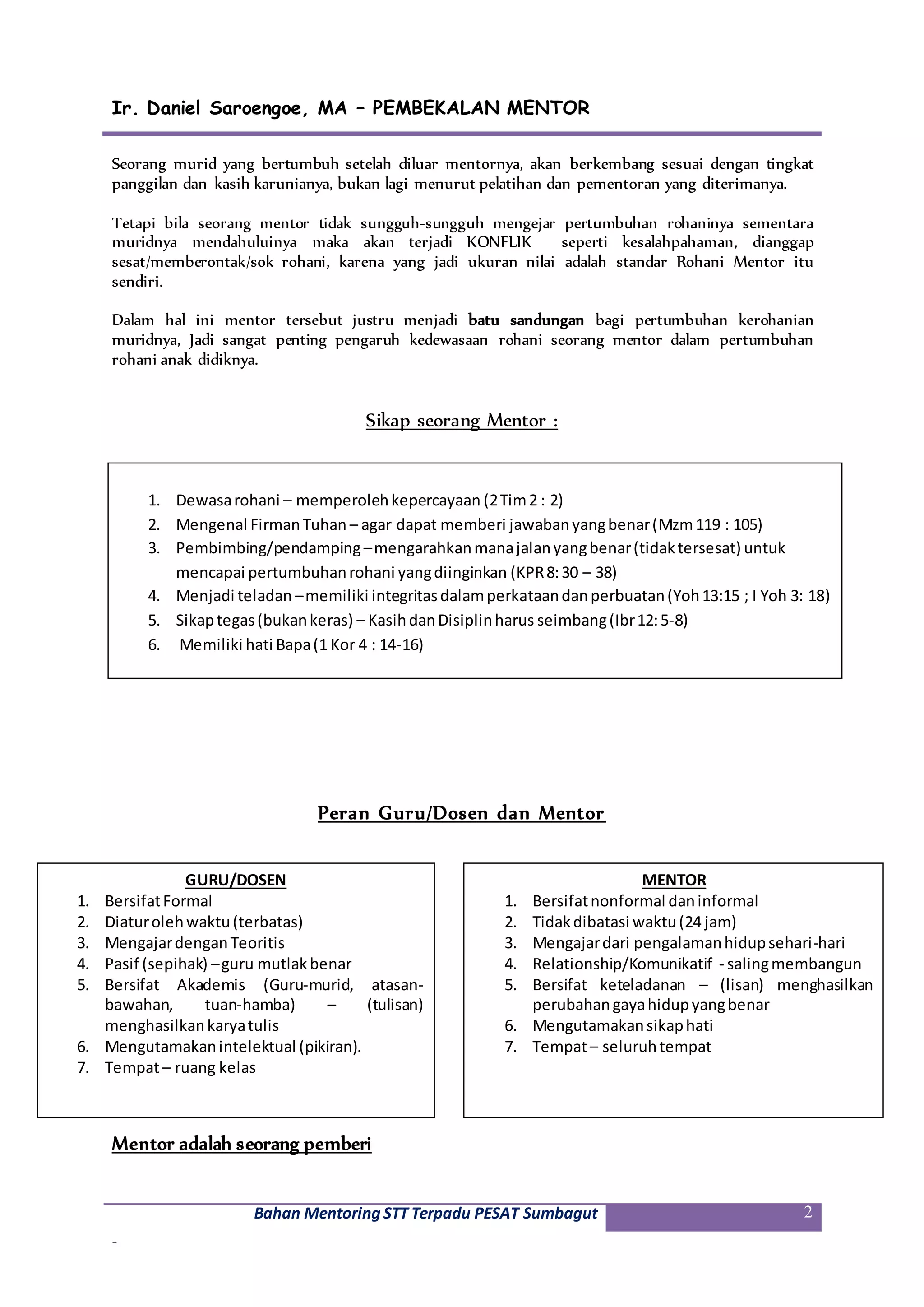 Bahan mentoring | DOCX