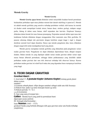 Bahan metode gravity g1 | DOC