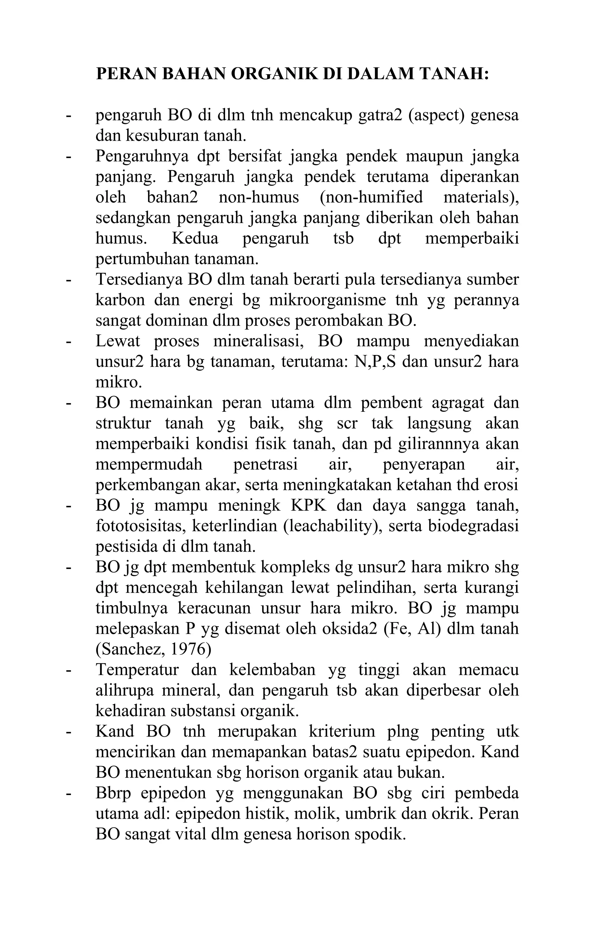 Bahan organik tanah | DOC