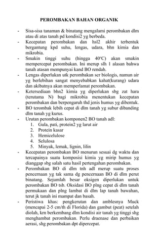 Bahan organik tanah | PDF