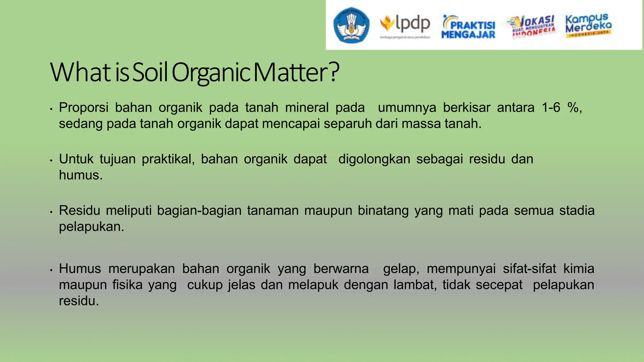 Bahan Organik Tanah (BO) Dasar Ilmu Tanah.pptx