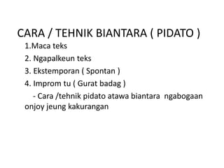 Bahan pangajaran 2 biantara (pidato ) | PPTX