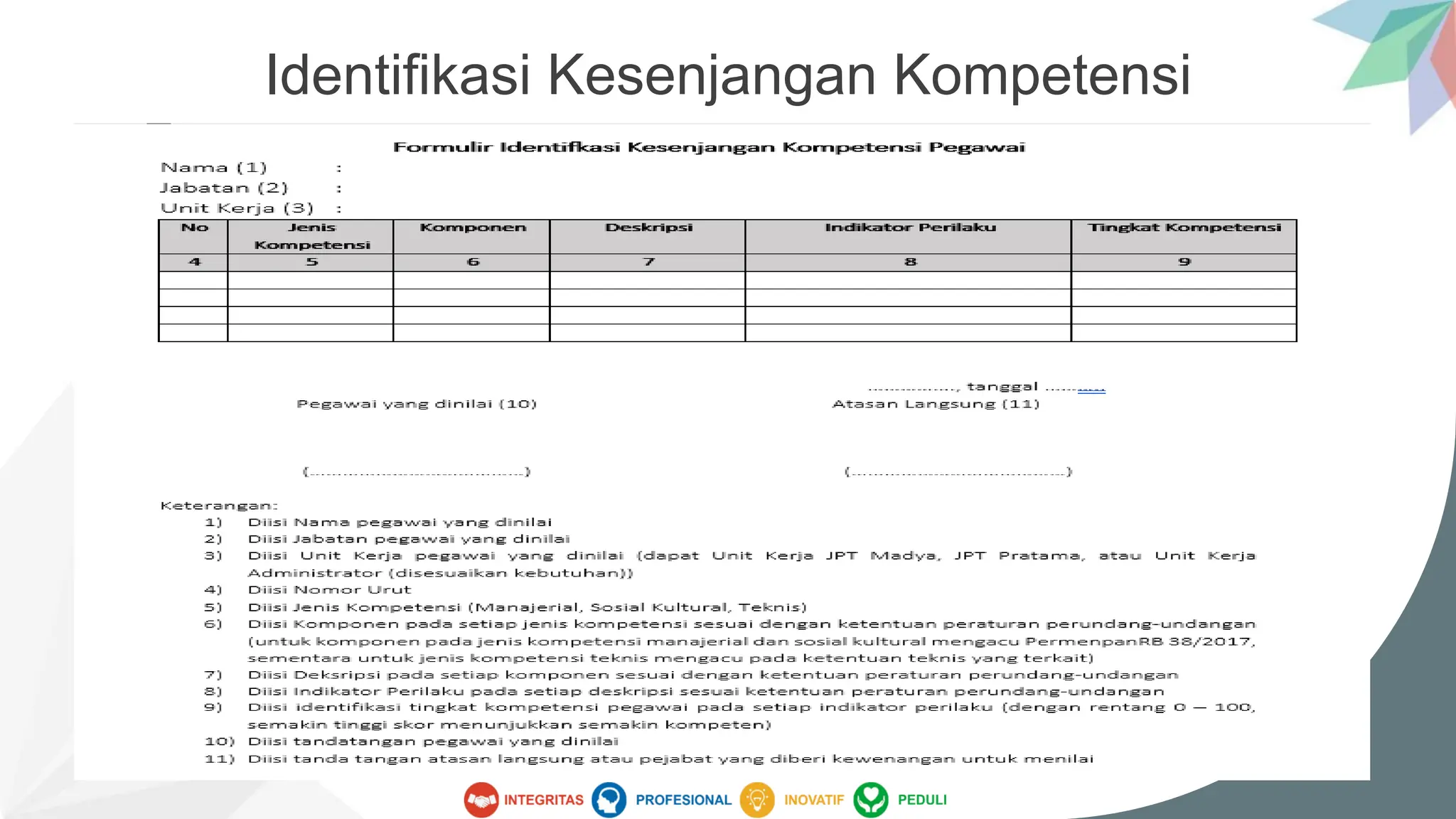 Bahan Paparan Analisis Kesenjangan Kompetensi | PDF