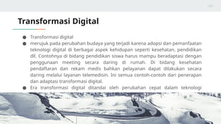 Bahan Paparan Kadis Kominfo Tentang Transformasi Digital | PPTX