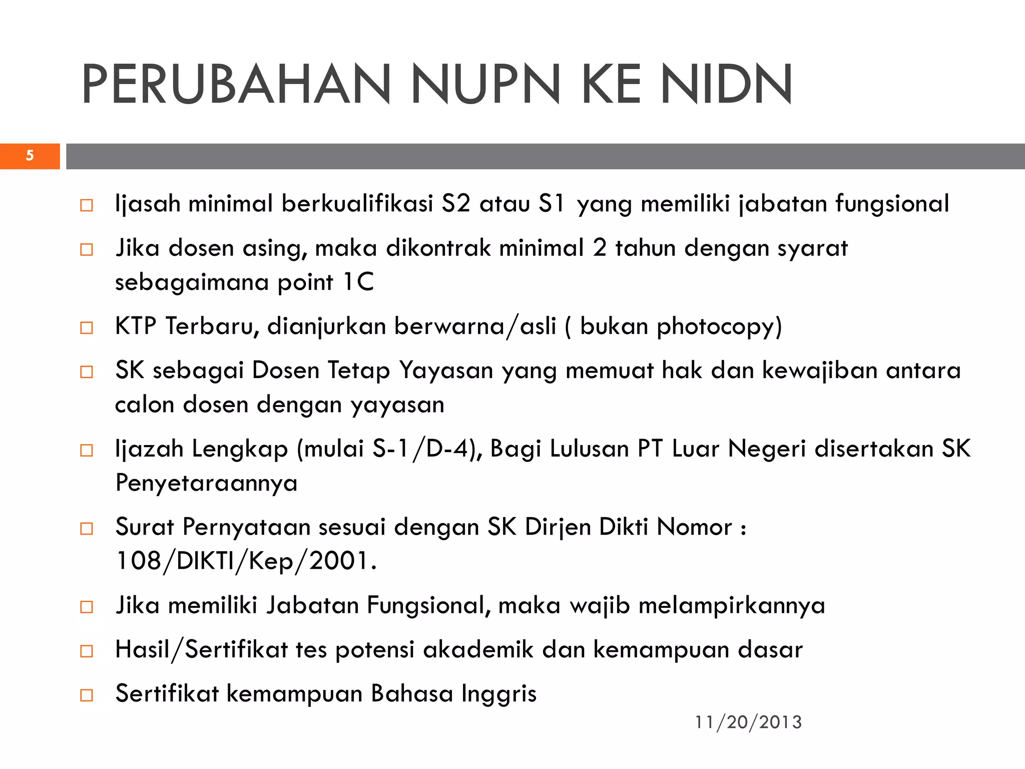 Bahan paparan pengajuan_nidn | PDF