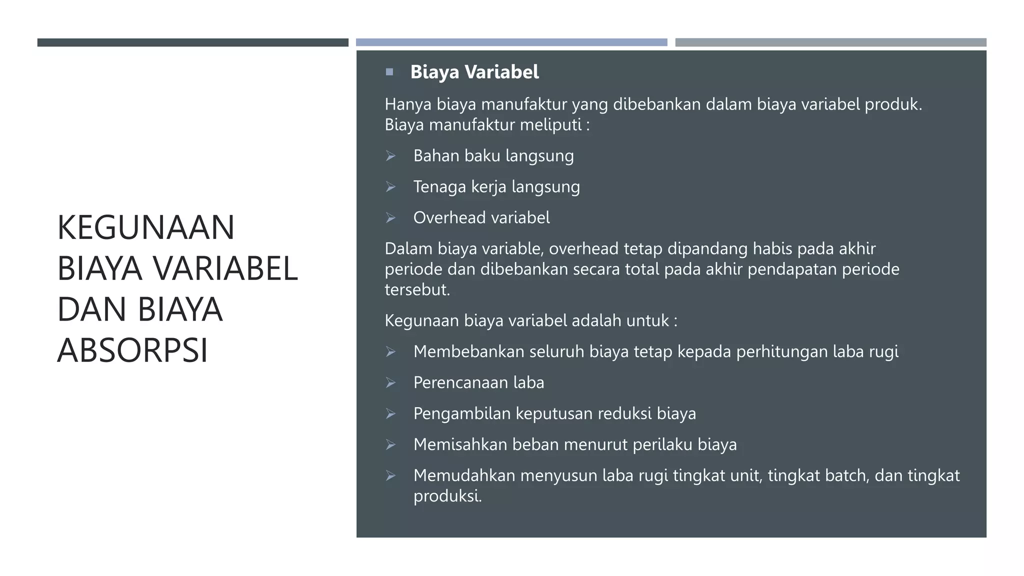 Bahan Pelaporan Segmen dasar perhitungan biaya absorpsi dan biaya ...