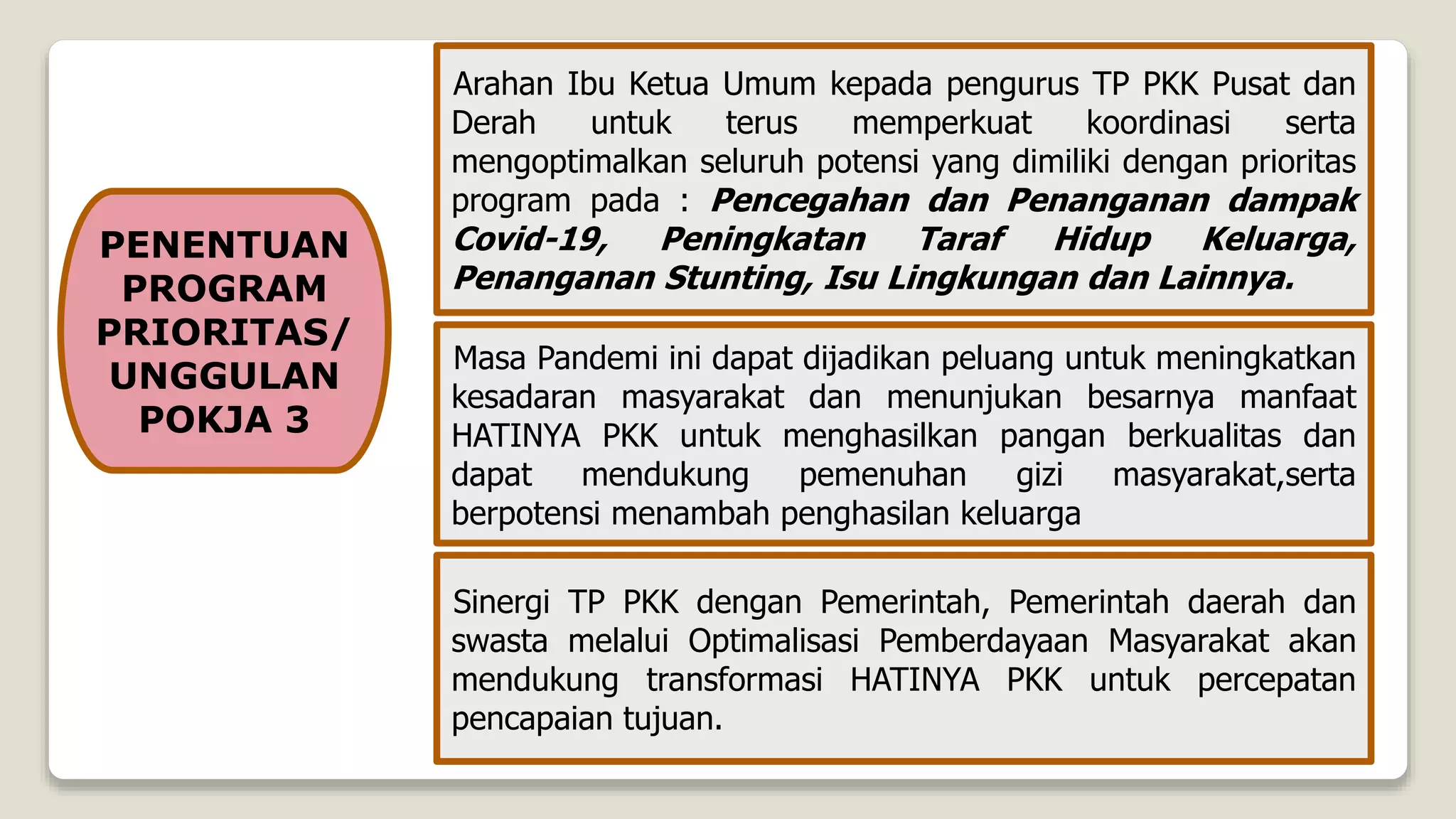 Bahan pembinaan pokja iii | PPT