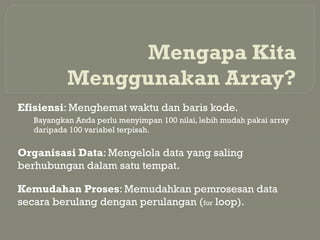 Pemahaman Lengkap Array dalam Bahasa C++ untuk Pemrograman Dasar | PPTX