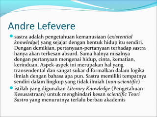 Bahan presentasi mata kuliah teori sastra | PPT