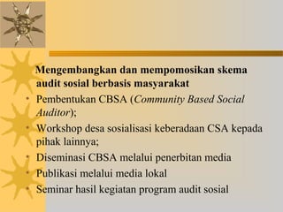 Pengembangan Skema Audit Sosial Berbasis Masyarakat Dalam PNPM - MP di ...