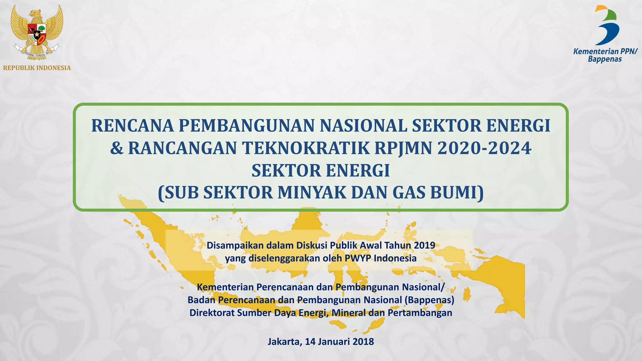 Rencana Pembangunan Nasional, Sektor Energi dan Rancangan Teknokratik RPJMN 2020-2024 (Sub ...