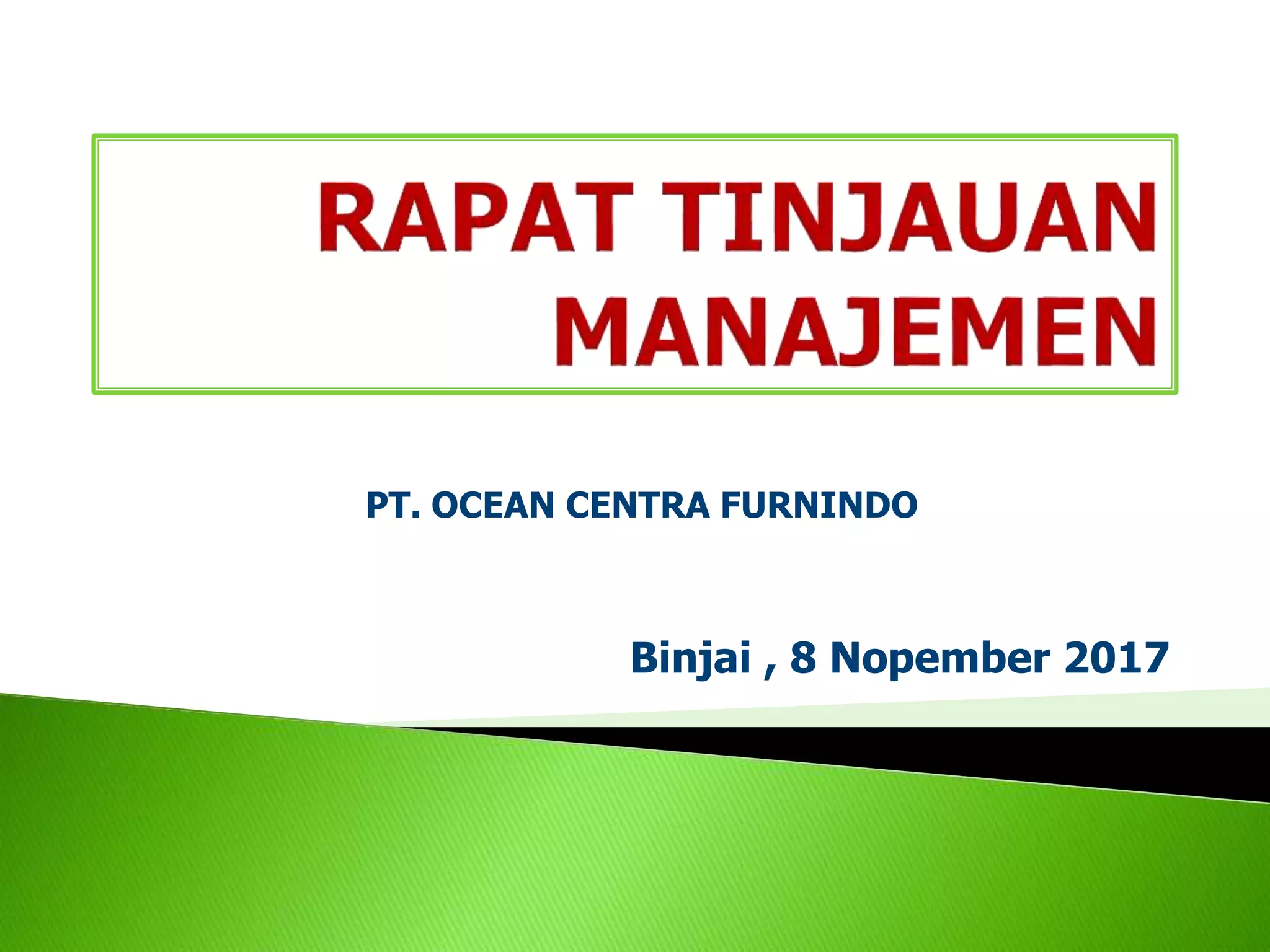 Bahan rapat tinjauan manajemen | PPTX