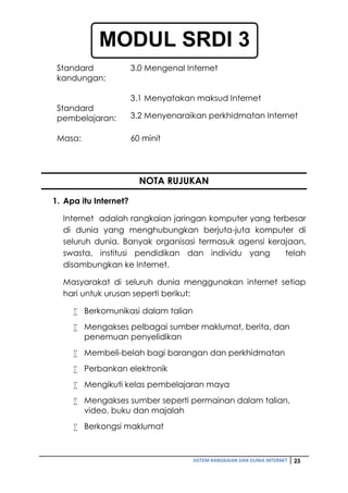 TMK Tahun 5 - Modul pdp Sistem Rangkaian dan Dunia Internet bhg 3 | PDF