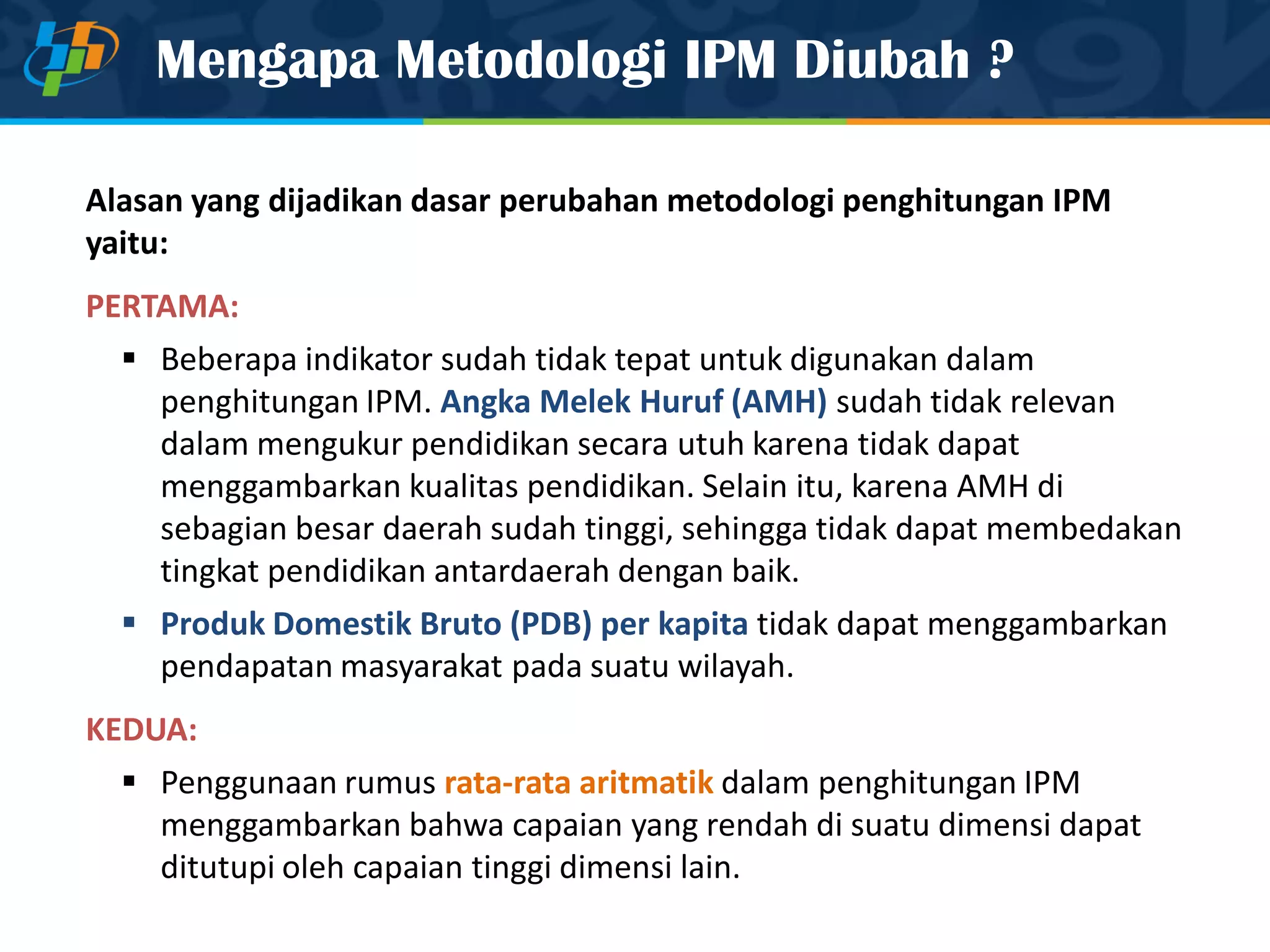 Metode Baru dalam Pengitungan IPM | PDF