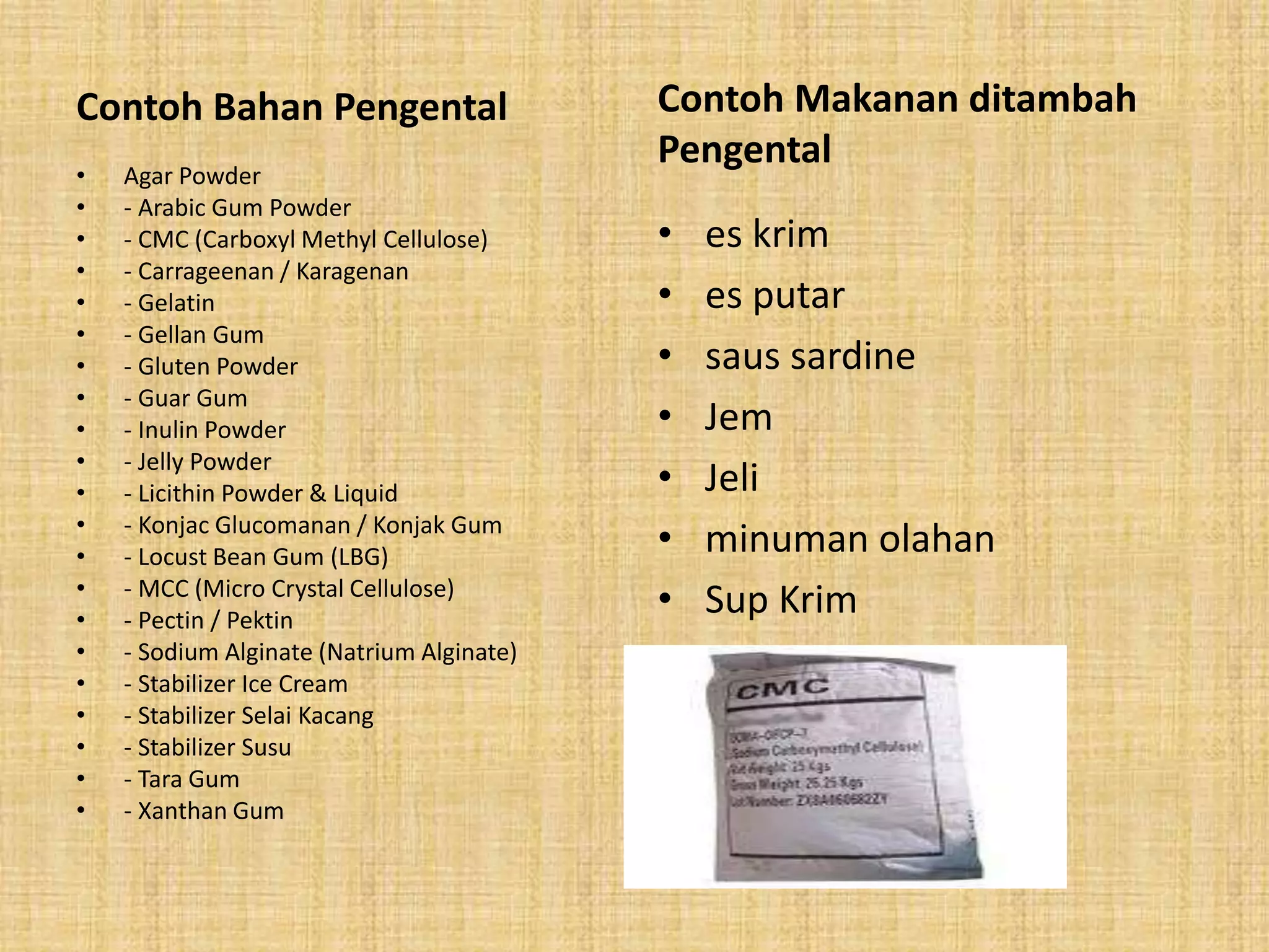 Bahan tambahan pangan pembentuk tekstur | PPTX