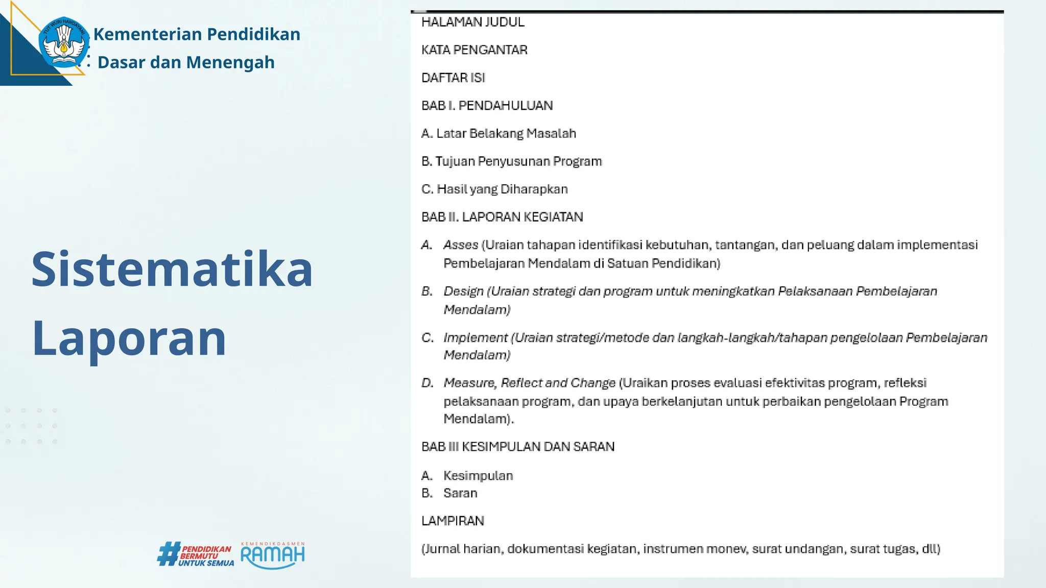 Bahan Tayang OJT Pembelajaran Mendalam KS | PPTX