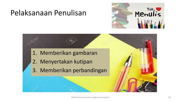 Bahan tayang penulisan naskah kehumasan tingkat keterampilan 1 | PPT