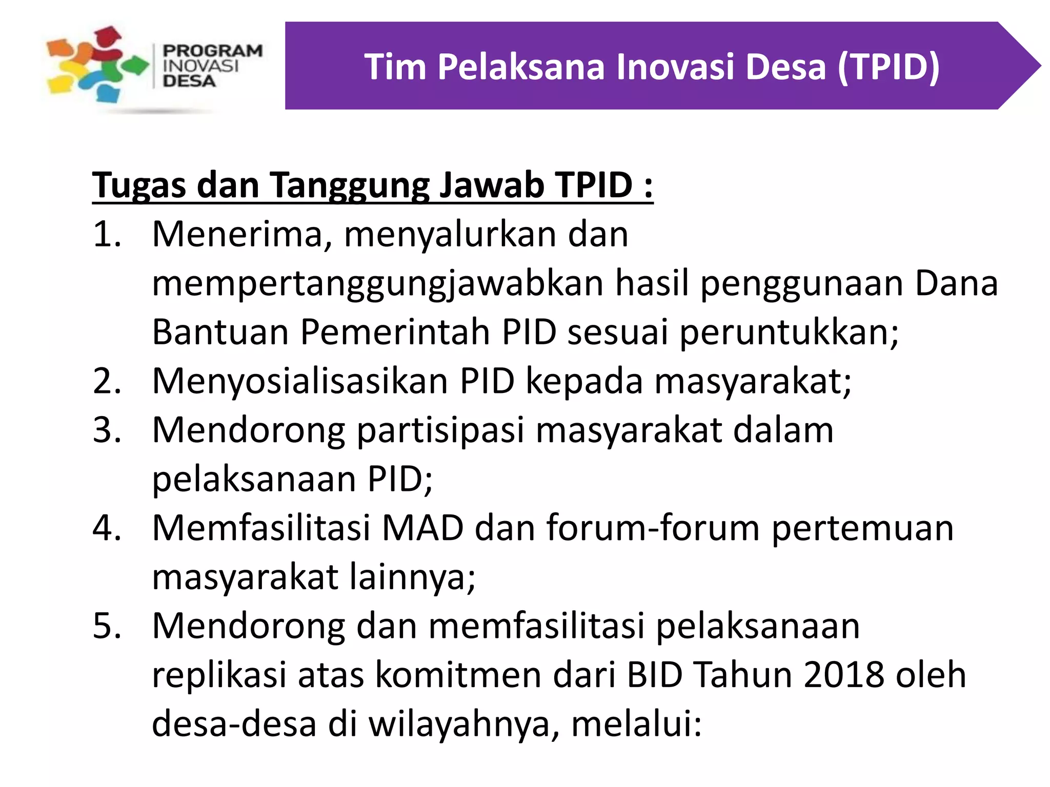 Bahan tayang pid ta 2019, rakor tpid | PPTX