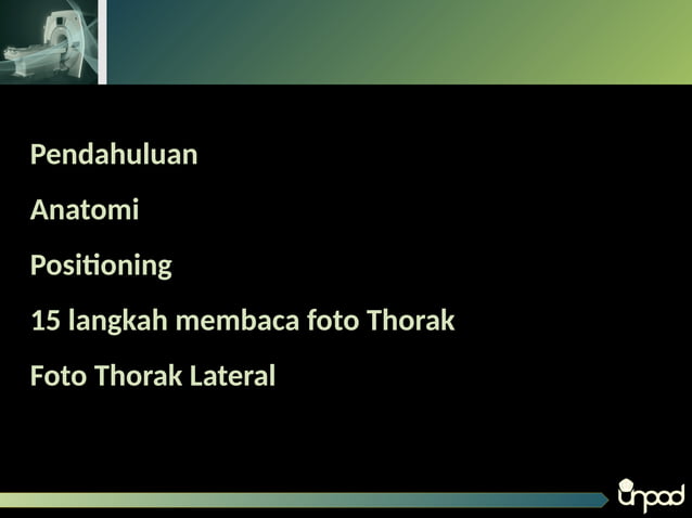 Bahan Thorax Normal untuk radiologi pptx | PPTX
