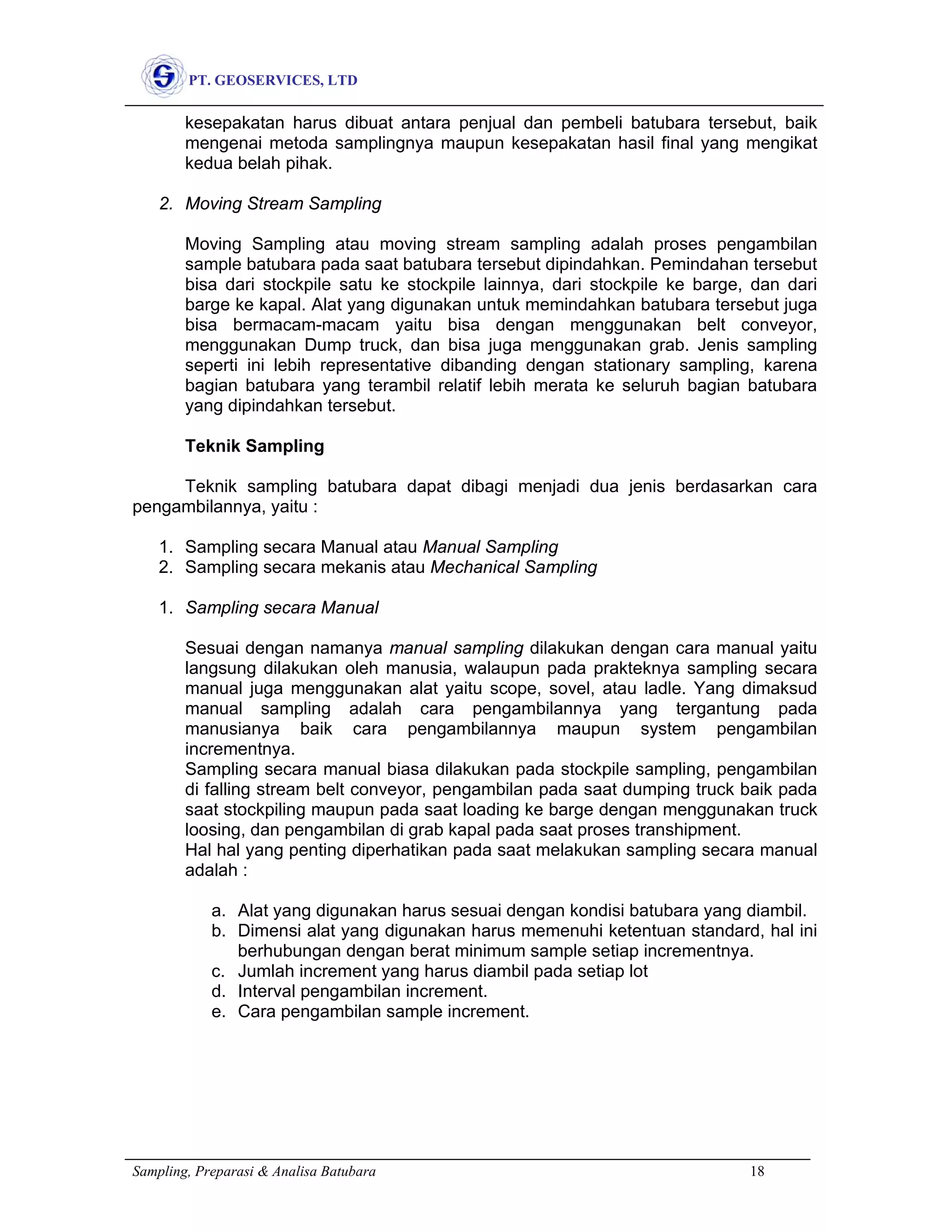 Bahan Training Sampling, Preparasi, dan Analisa Batubara.pdf