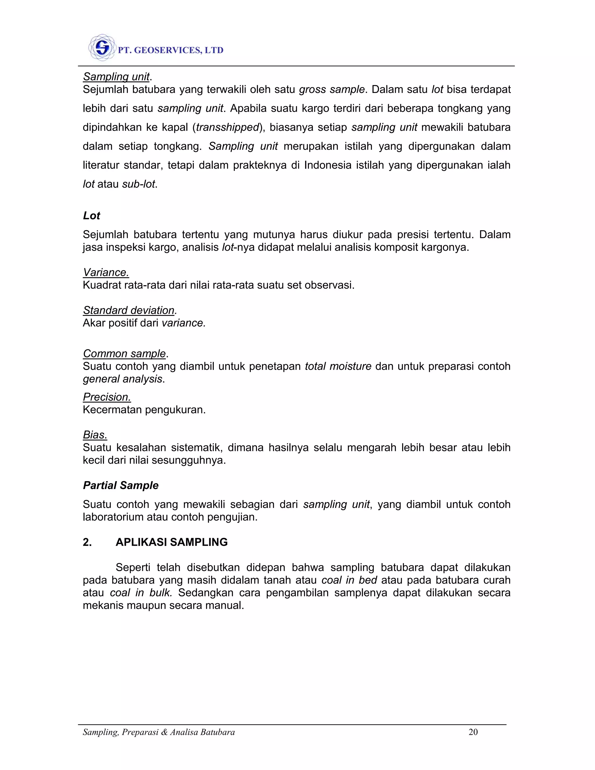 Bahan Training Sampling, Preparasi, dan Analisa Batubara.pdf
