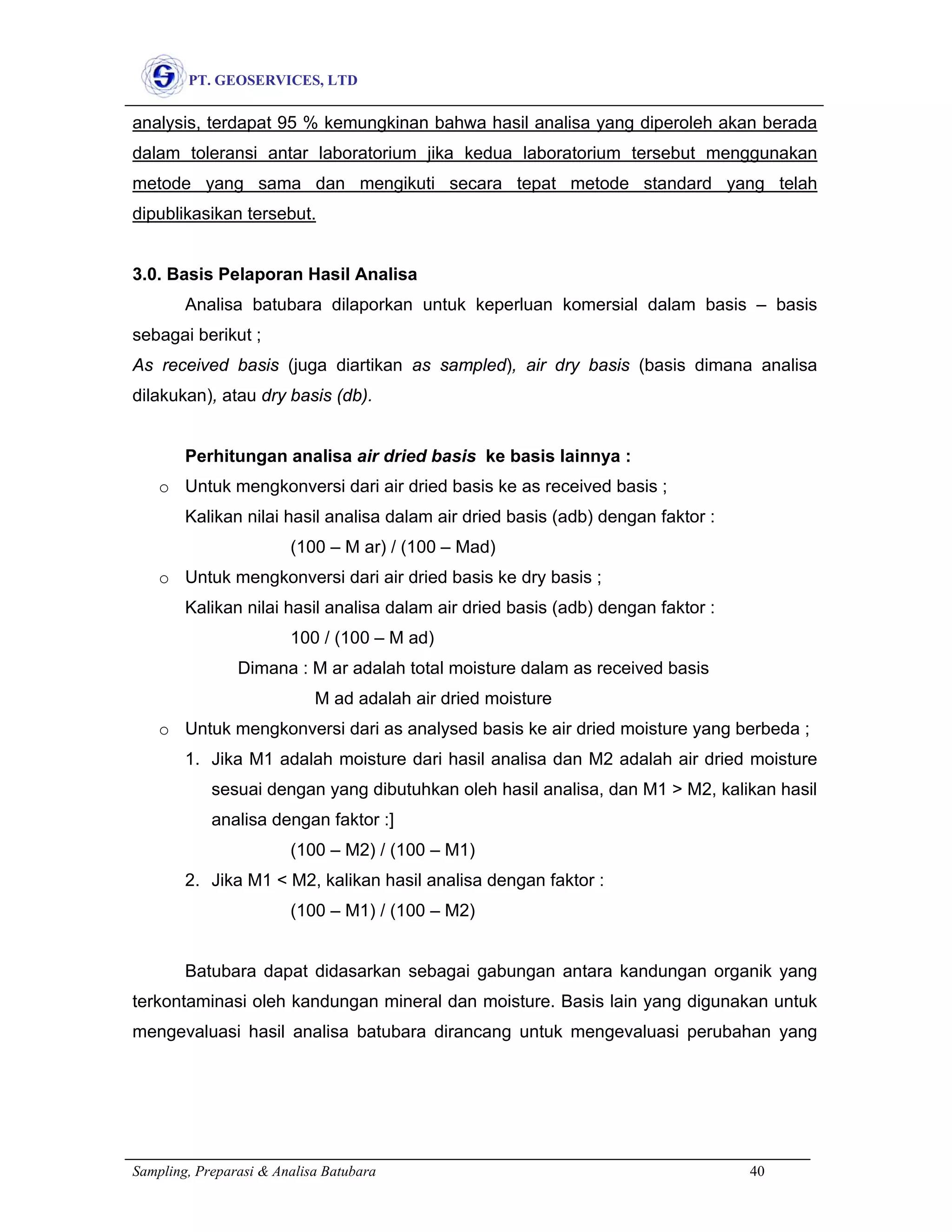 Bahan Training Sampling, Preparasi, dan Analisa Batubara.pdf