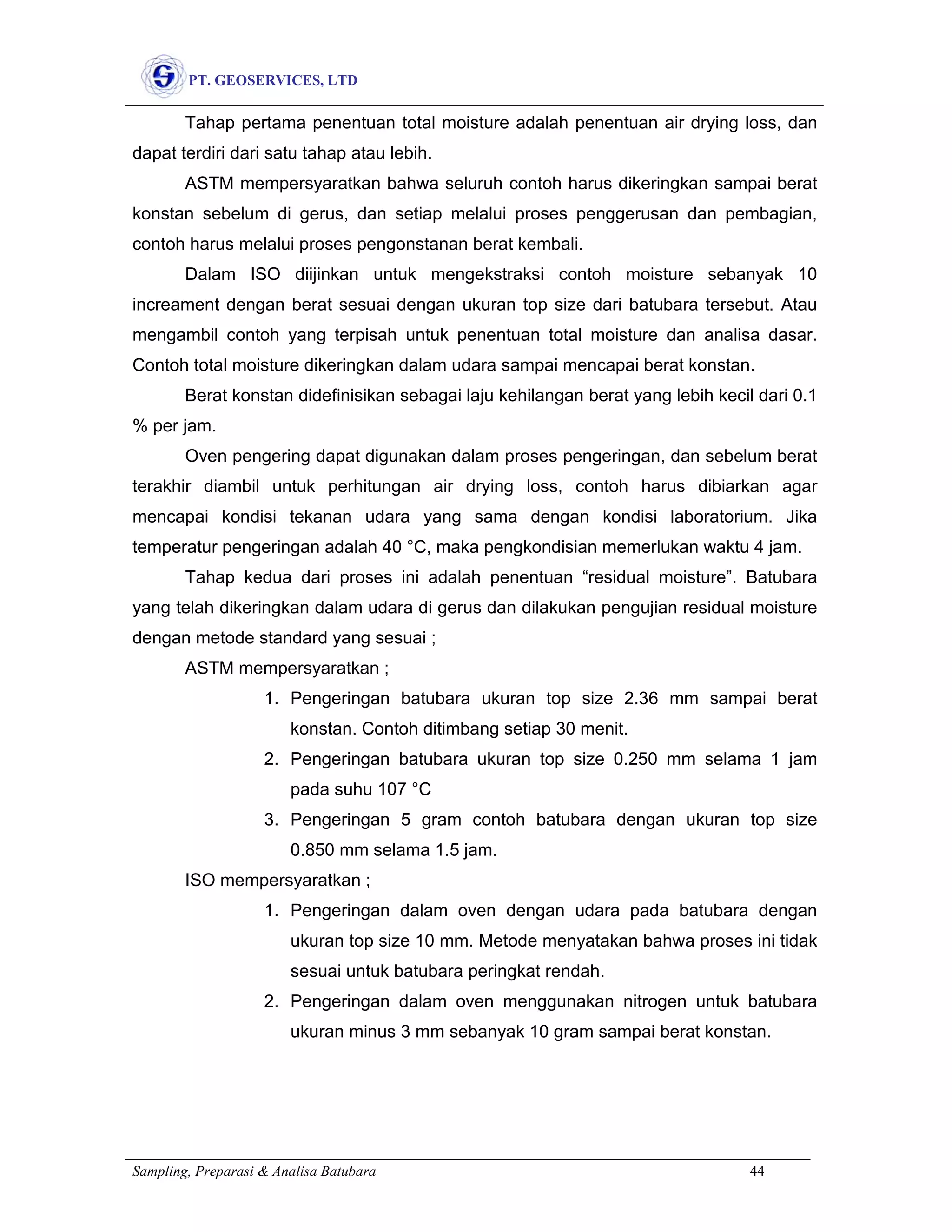 Bahan Training Sampling, Preparasi, dan Analisa Batubara.pdf