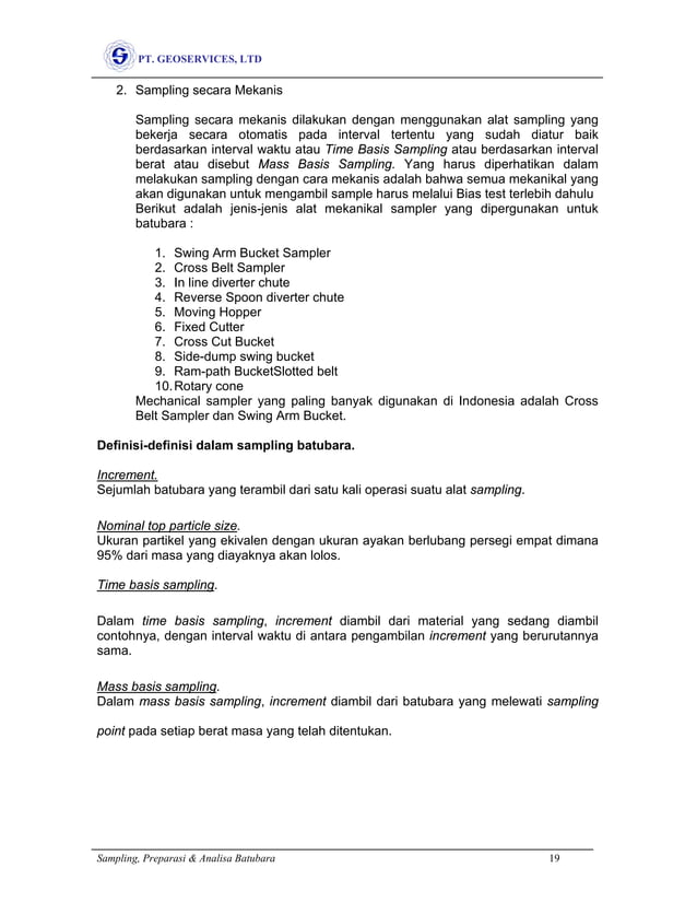 Bahan Training Sampling, Preparasi, dan Analisa Batubara.pdf