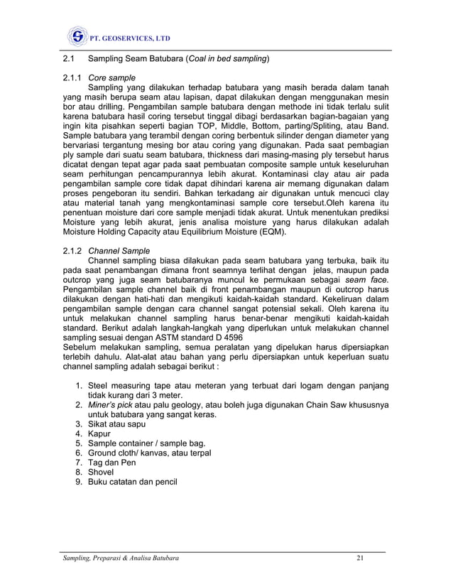 Bahan Training Sampling, Preparasi, dan Analisa Batubara.pdf