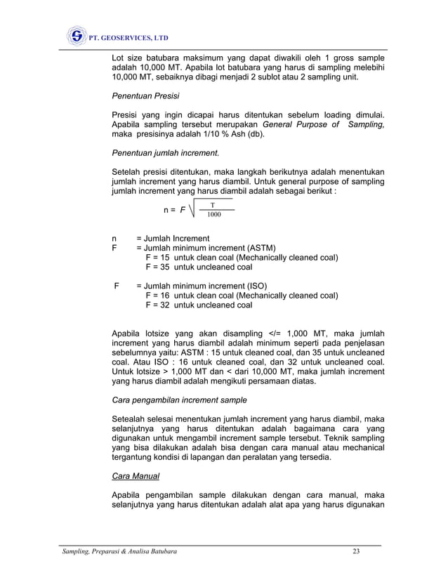 Bahan Training Sampling, Preparasi, dan Analisa Batubara.pdf