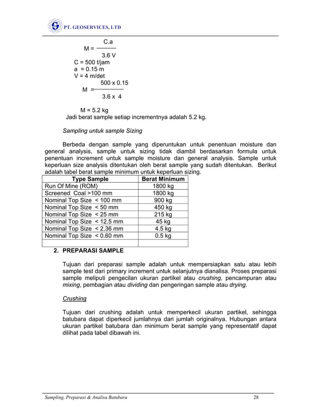 Bahan Training Sampling, Preparasi, dan Analisa Batubara.pdf