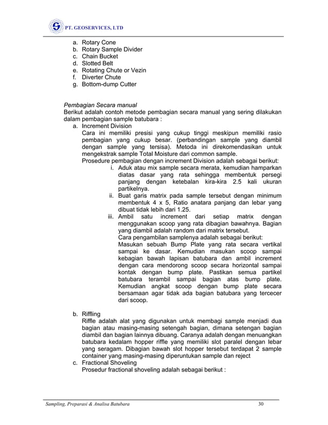 Bahan Training Sampling, Preparasi, dan Analisa Batubara.pdf