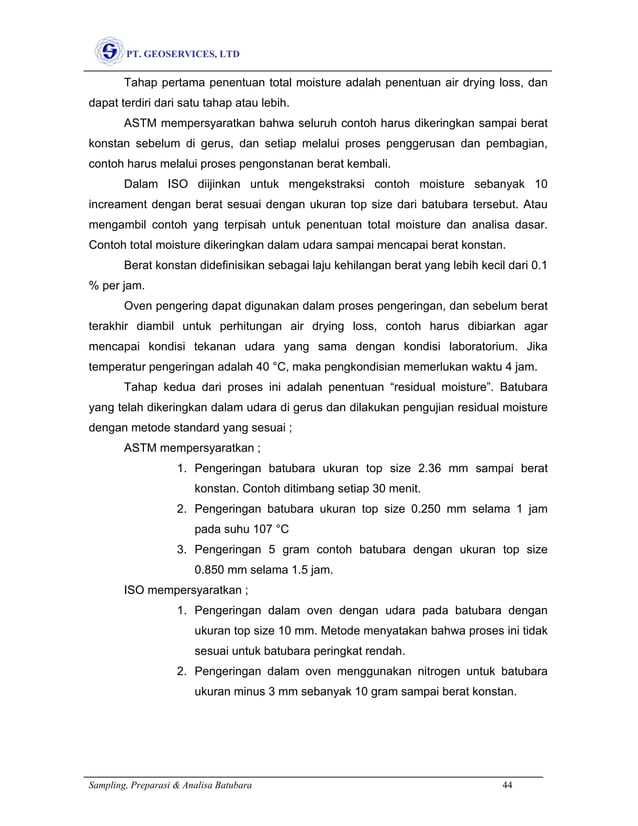 Bahan Training Sampling, Preparasi, dan Analisa Batubara.pdf