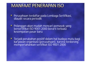 ISO 9001-2000 UNTUK STANDARISASI METODE BUSINESS | PDF