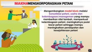 Kebijakan dan Strategi Pengembangan Korporasi Petani | PPT