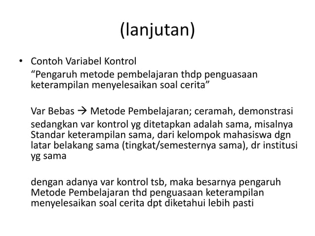 Variabel dalam penelitian | PPTX