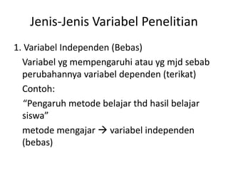 Variabel dalam penelitian | PPTX
