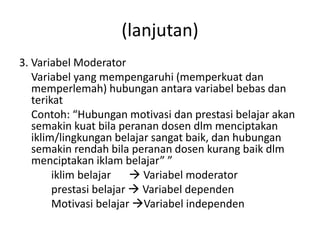 Variabel dalam penelitian | PPTX