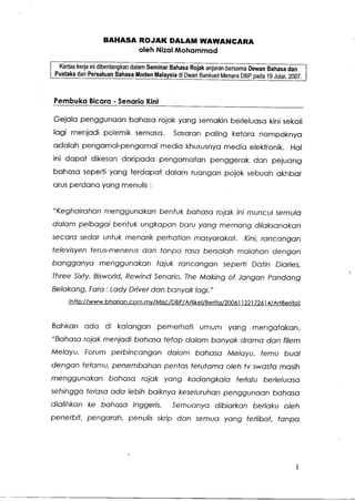Bahasa Rojak Dalam Wawancara Nizal Mohammad 001 | PDF