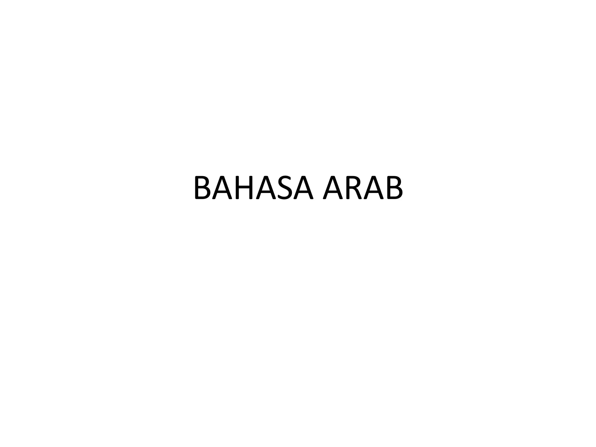 Bahasa arab | PPTX
